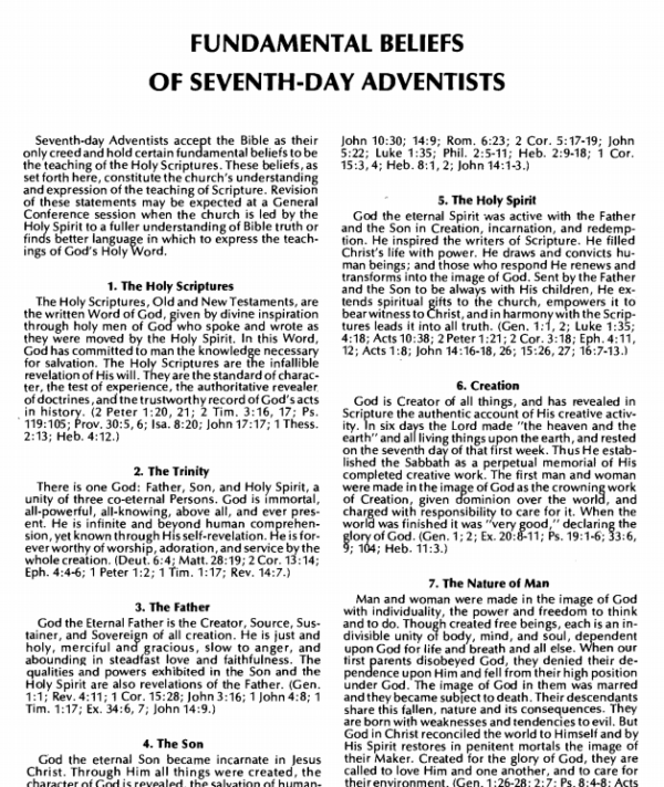 Trinity in Adventist History - As It Reads